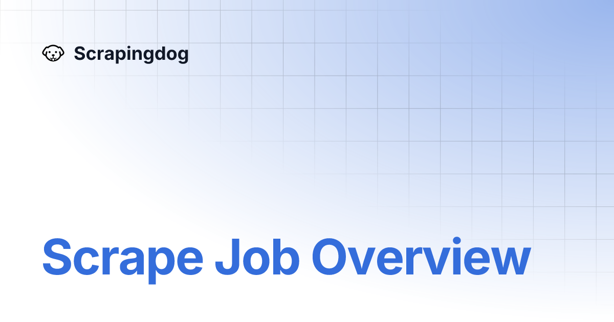 Scrape LinkedIn Job Overview | Scrapingdog