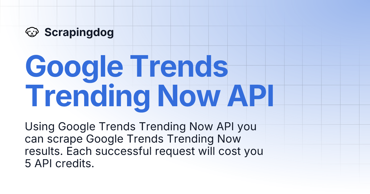 Google Trends Trending Now API | Scrapingdog
