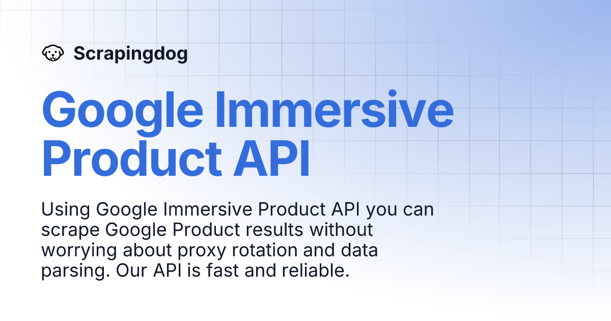 Google Immersive Product API | Scrapingdog