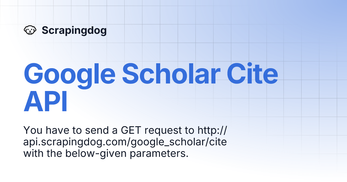 Google Scholar Cite API | Scrapingdog